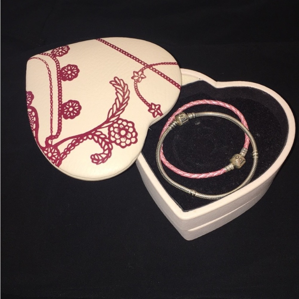 Genuine Leather Pandora Heart-Shaped Jewelry Box - Gem